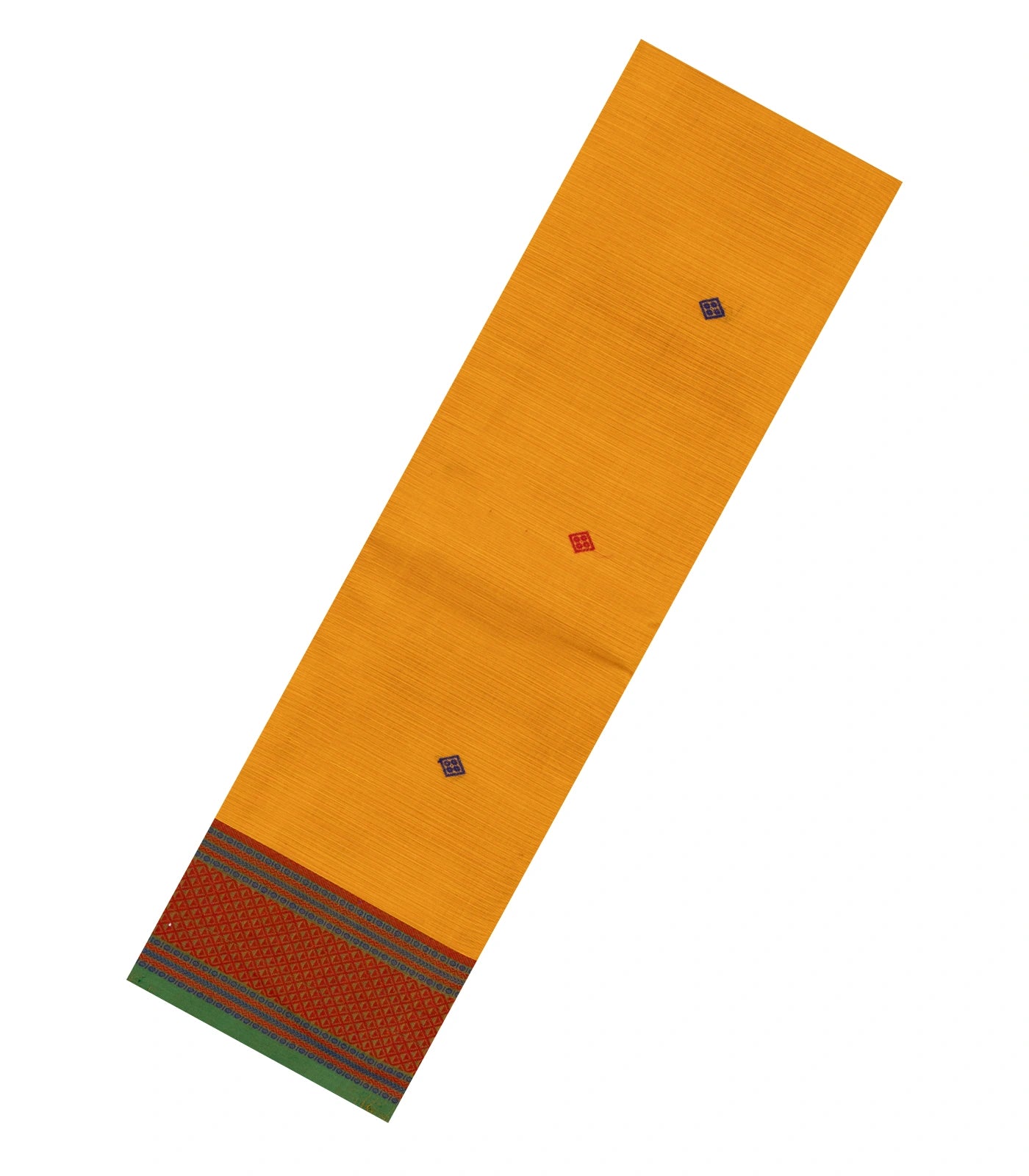Mango Yellow Handloom Kanchi Cotton Saree With Diamond Buttas-KC1701