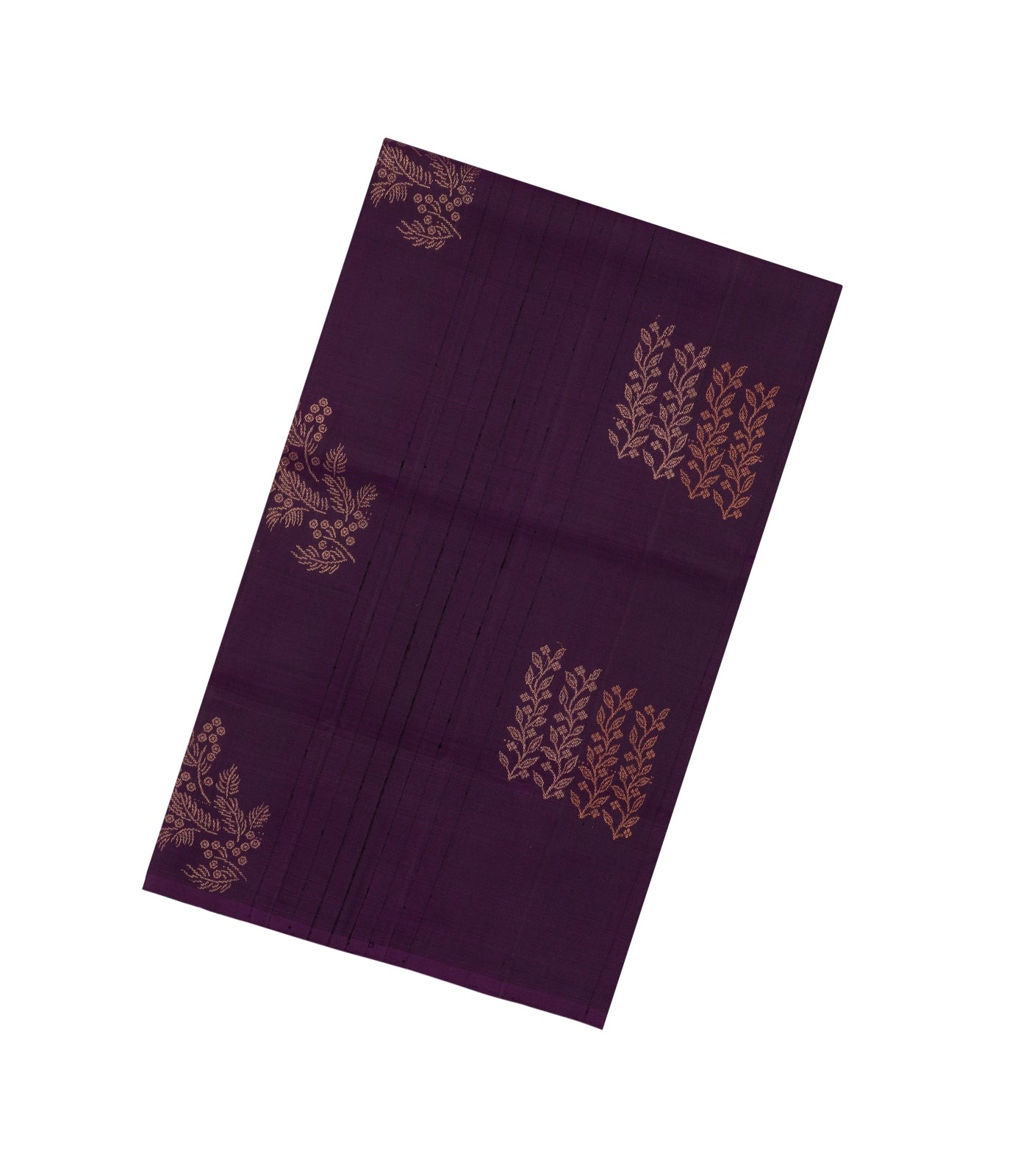 Dark Purple Handloom Soft Silk Saree With Stripes & Contrast Pallu ...