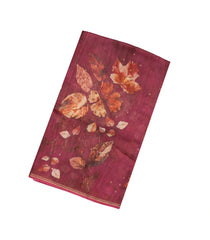 Dusty Peach Woven Tussar Silk Saree With Printed Floral Motifs-TU3021 ...