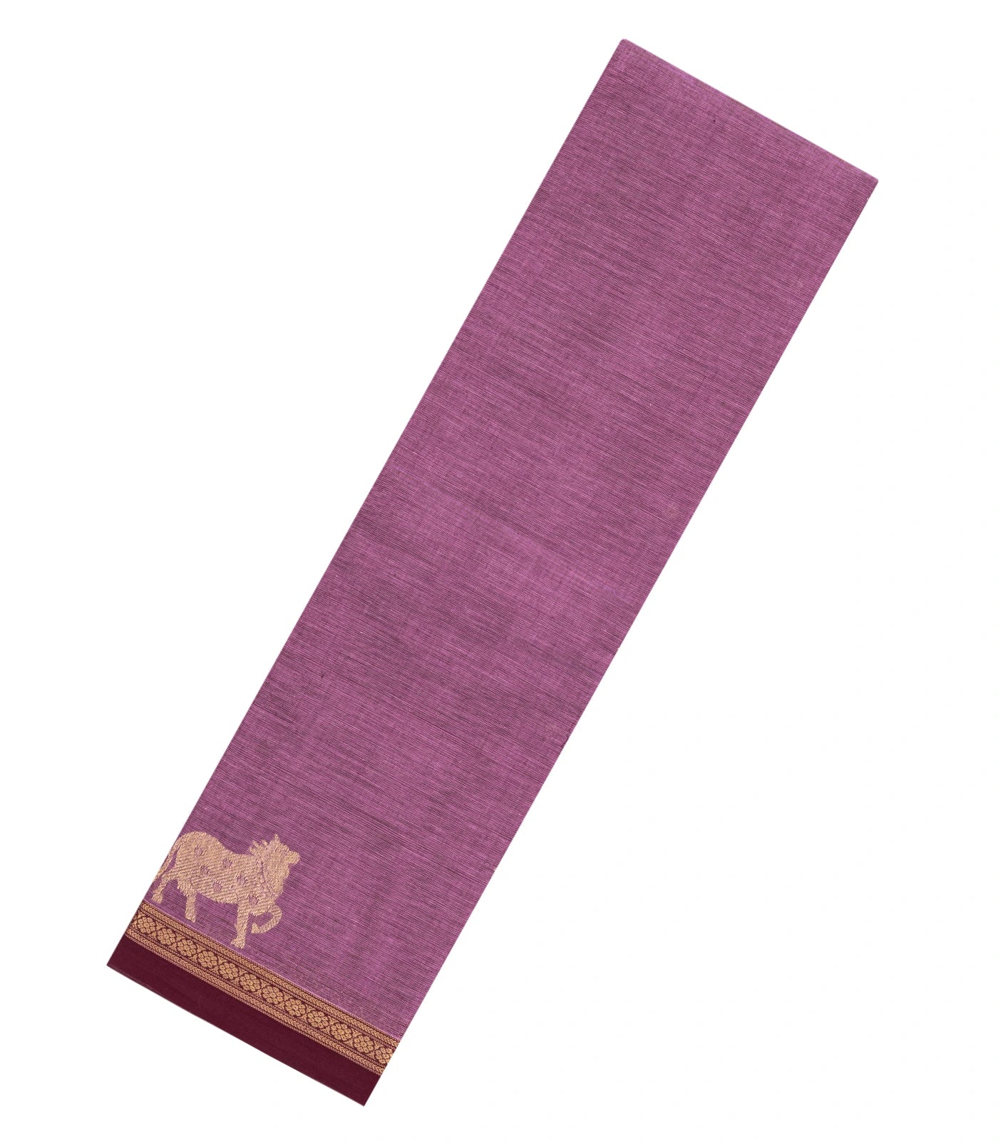 Lilac Handloom Kanchi Cotton Saree With Cow Motifs-KC1676