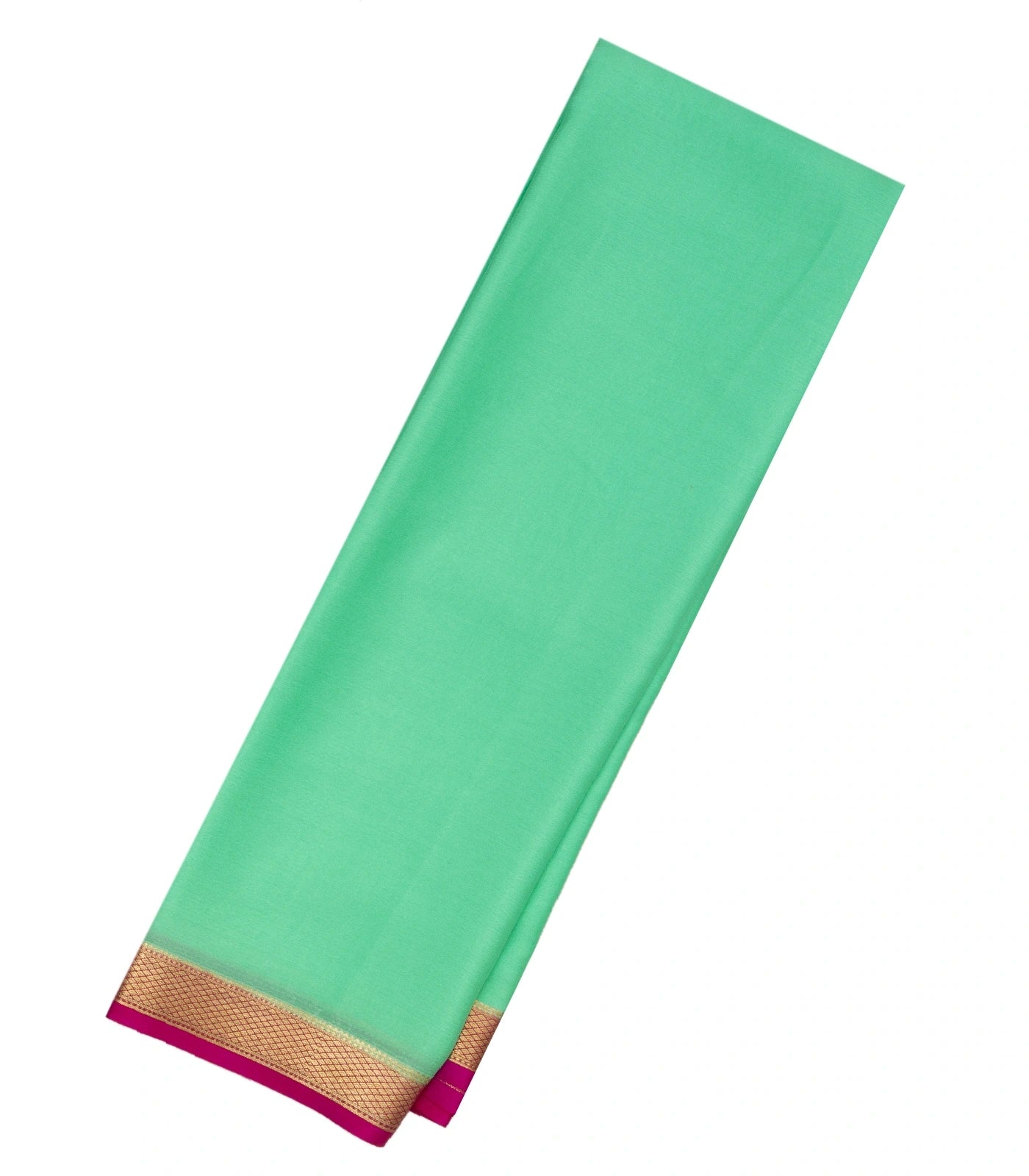 Mint Green Mysore Silk Saree With Contrast Magenta Border-MS2969 – RmKV ...