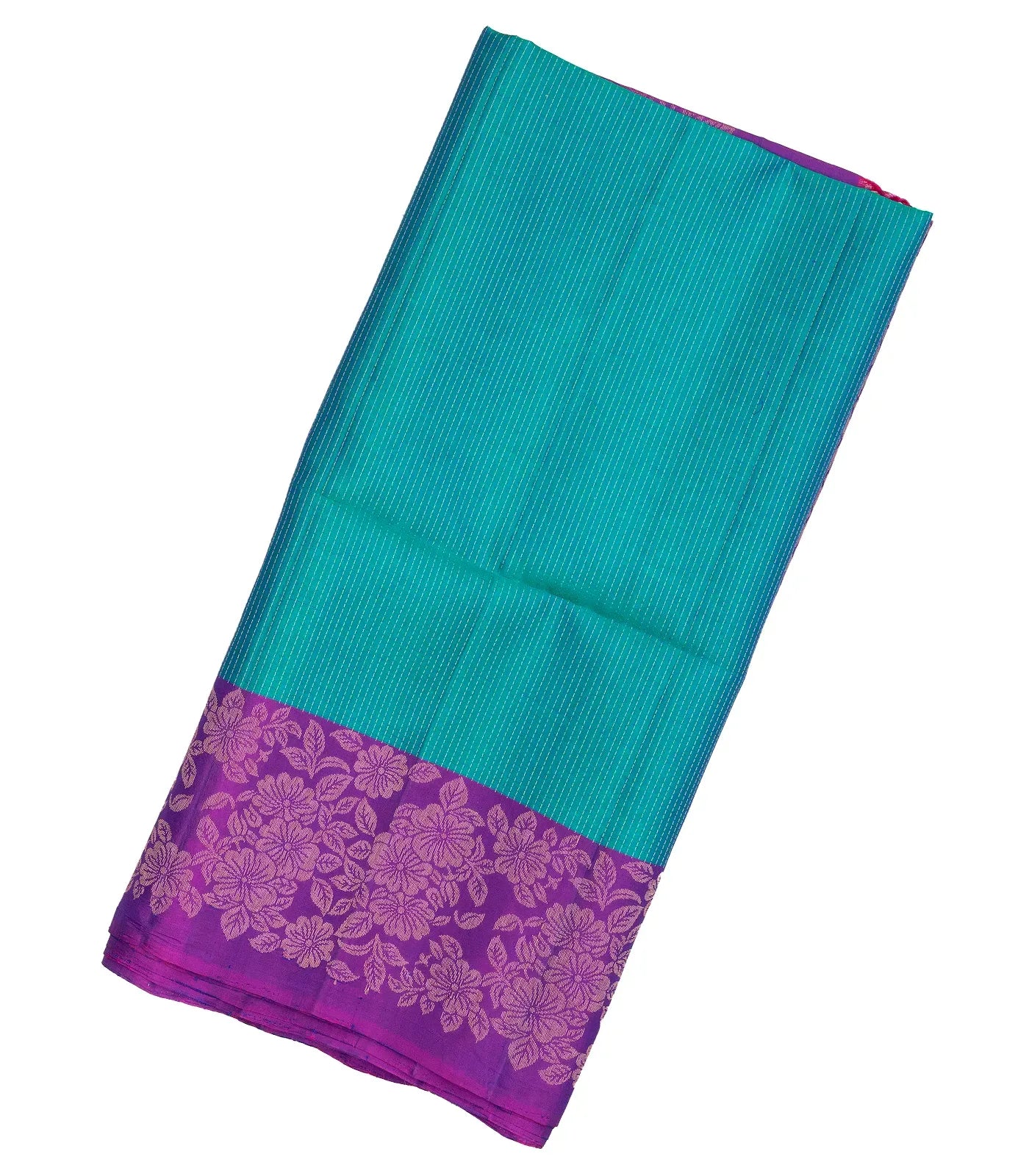 Cyan Handloom Soft Silk Saree With Dotted Stripes-SO3933 – RmKV Silks ...