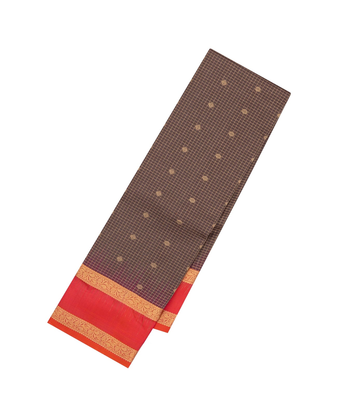 Maroon Handloom Soft Silk Saree With Zari Checks & Contrast Border ...
