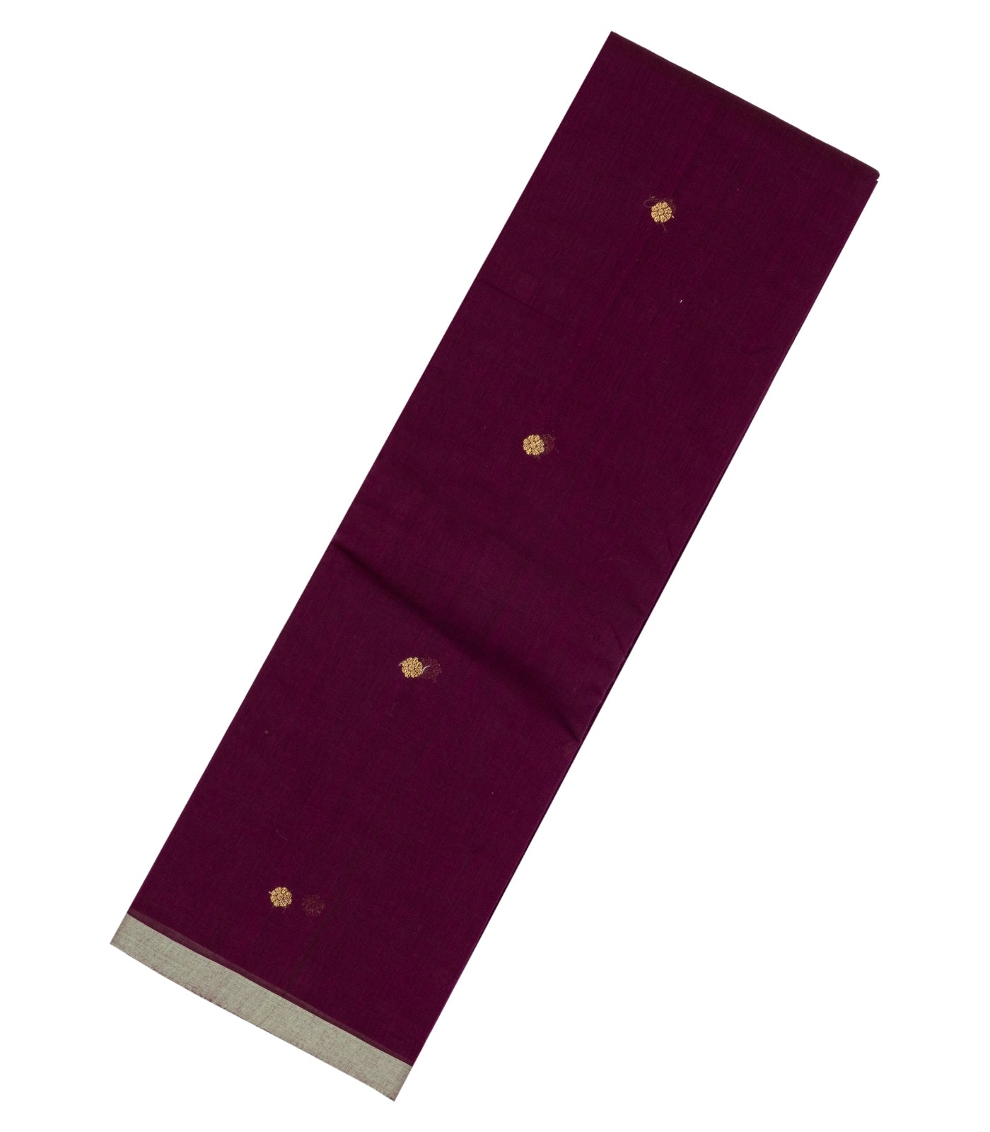 Dark Maroon Handloom Kanchi Cotton Saree With Floral Buttas – RmKV ...