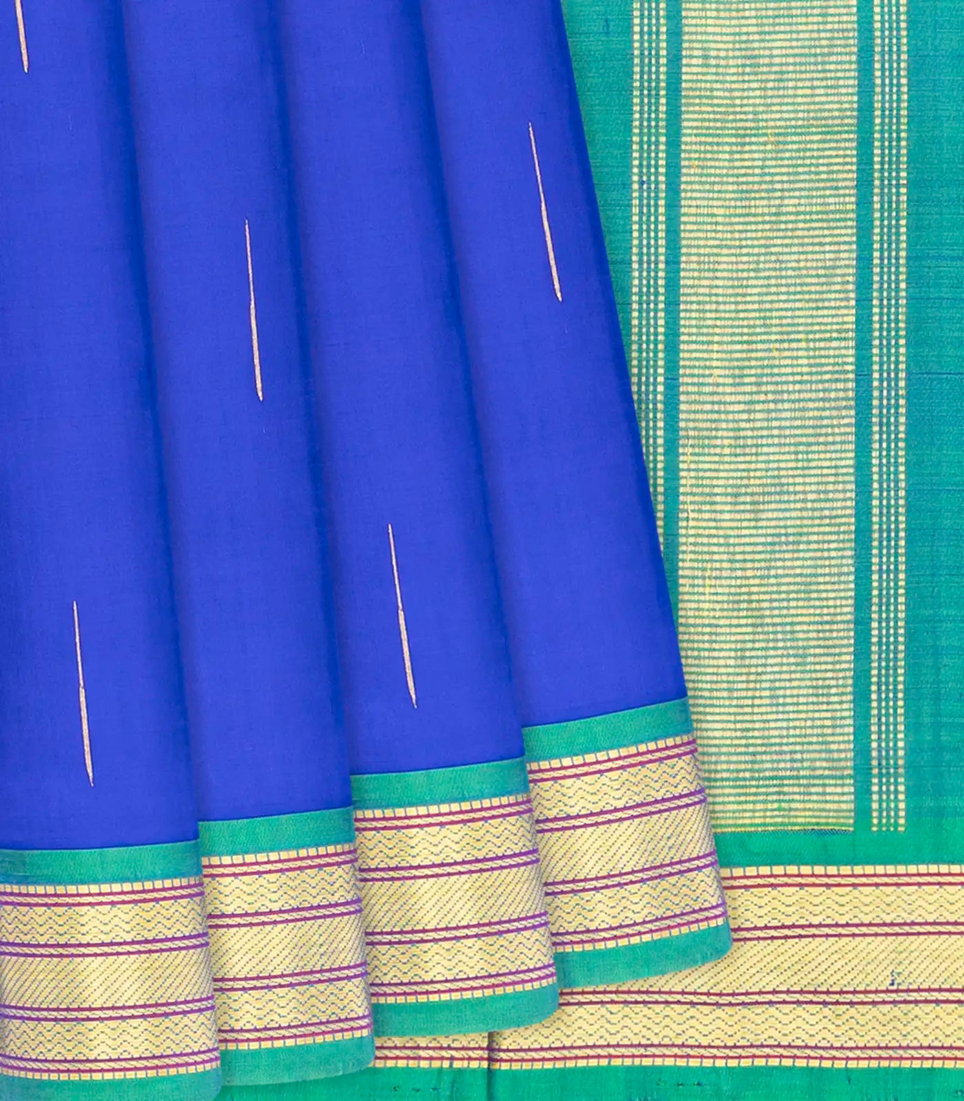 Purple Handloom Kanchipuram Silk Saree With Raindrop Motifs – RmKV Silks
