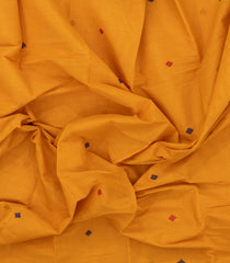 Mango Yellow Handloom Kanchi Cotton Saree With Diamond Buttas-KC1701