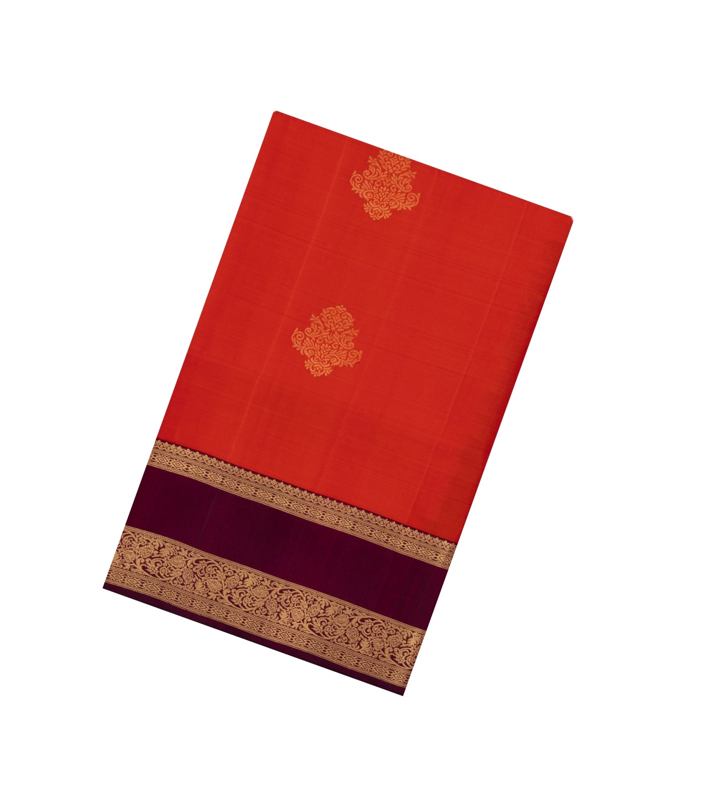 Rust Handloom Soft Silk Saree With Floral Zari Buttas-SO4330 – RmKV ...