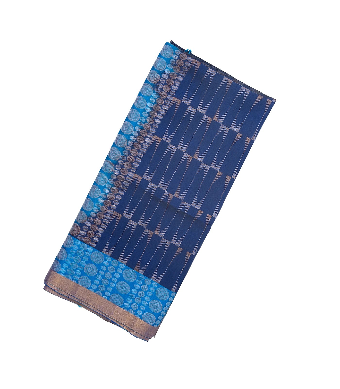 Navy Blue Handloom Soft Silk Saree With Geometric Jaal Motifs-SO4183 ...