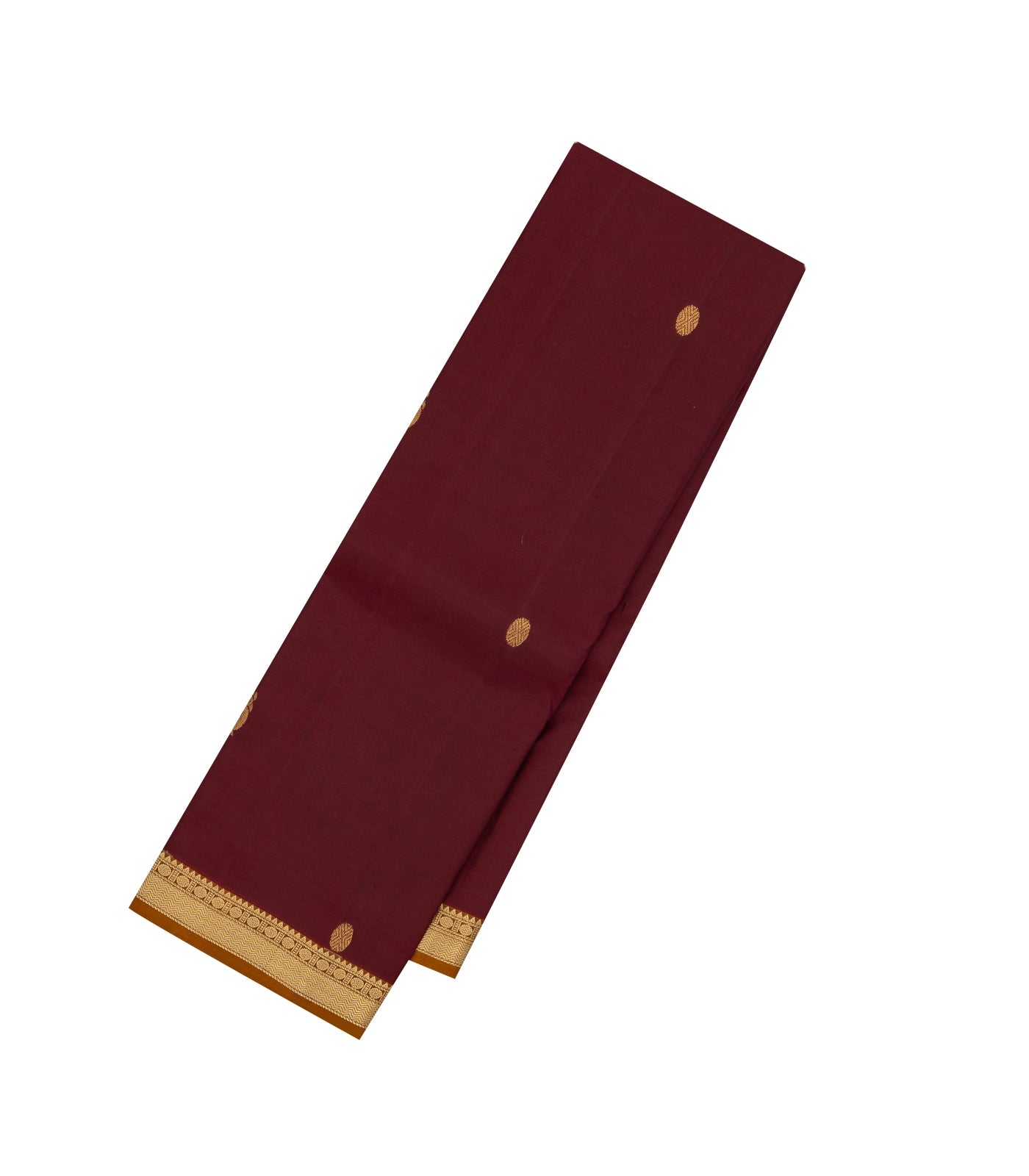 Maroon Handloom Soft Silk Saree With Buttas & Contrast Zari Border ...