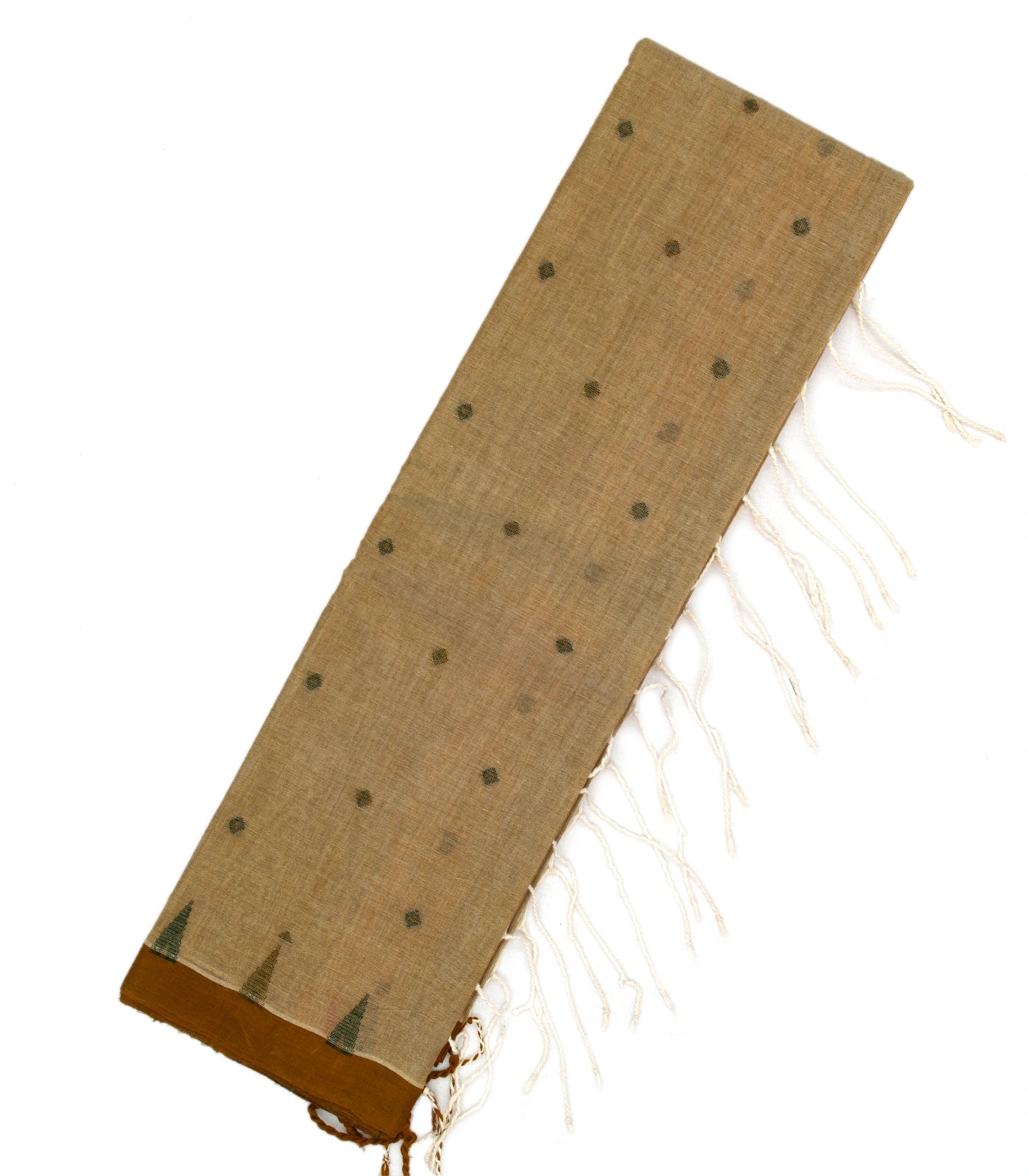 Beige Bengal Cotton Saree With Diamond Motifs – RmKV Silks Private Ltd